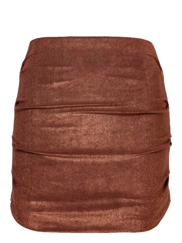 Jade Swim Thea Ruched Mini Skirt - Brown