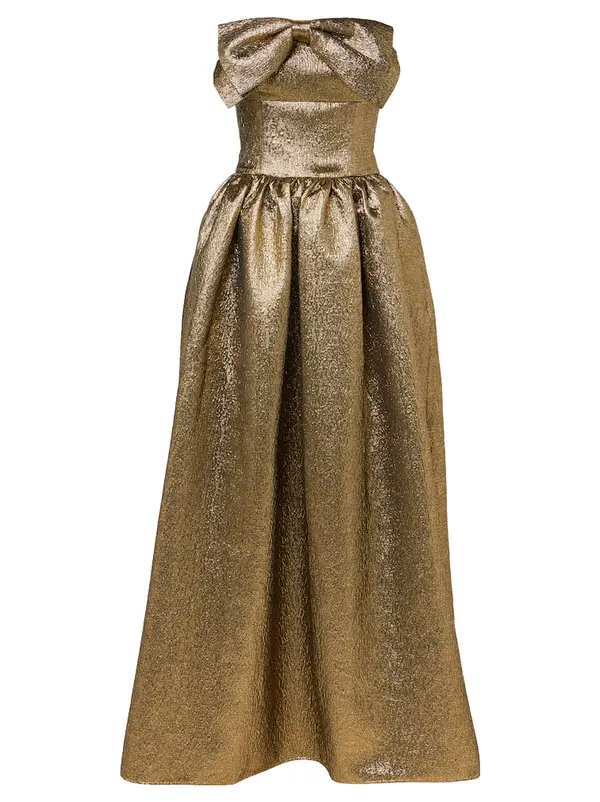 SELF-PORTRAIT Lamé Jacquard Gown - Gold