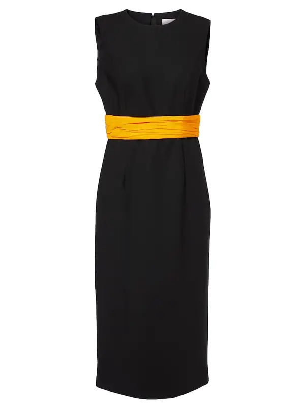Carolina Herrera Wool Cocktail Dress - Black