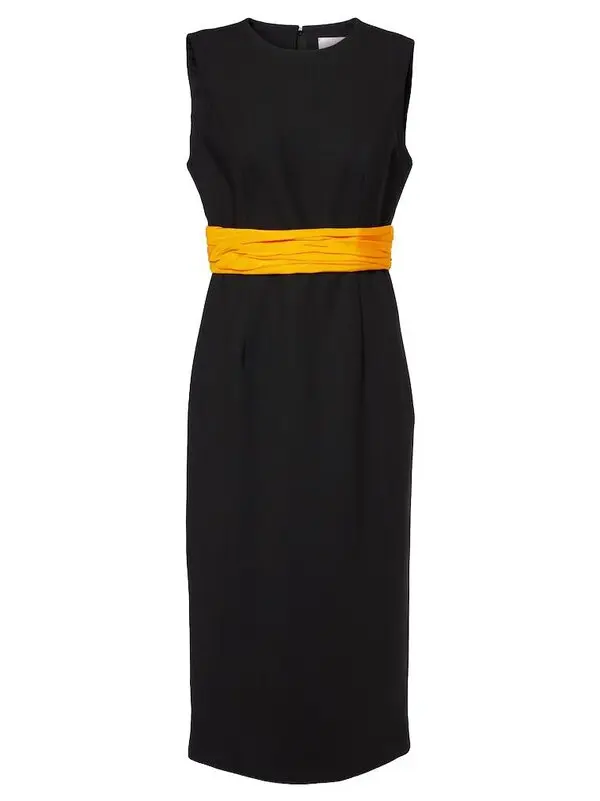Carolina Herrera Wool Cocktail Dress - Black