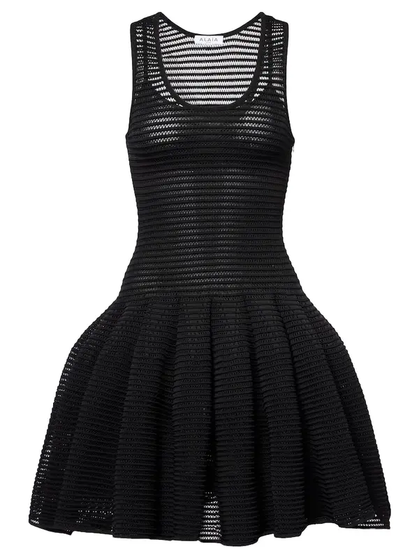 Alaïa Crinoline Knitted Mini Dress - Black
