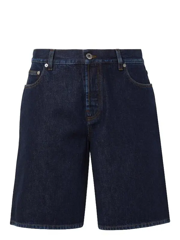 Burberry Mid-rise Denim Shorts - Blue