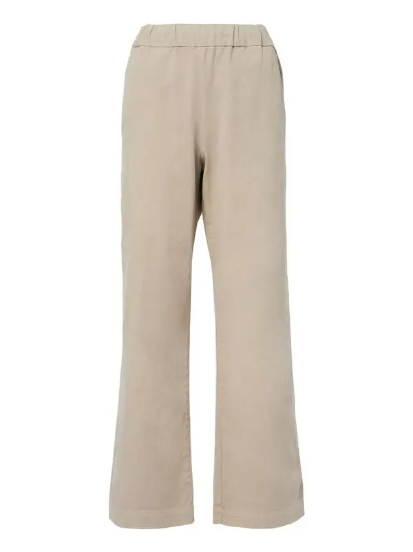 Velvet By Graham & Spencer Naya Cotton-blend Twill Straight Pants - Beige