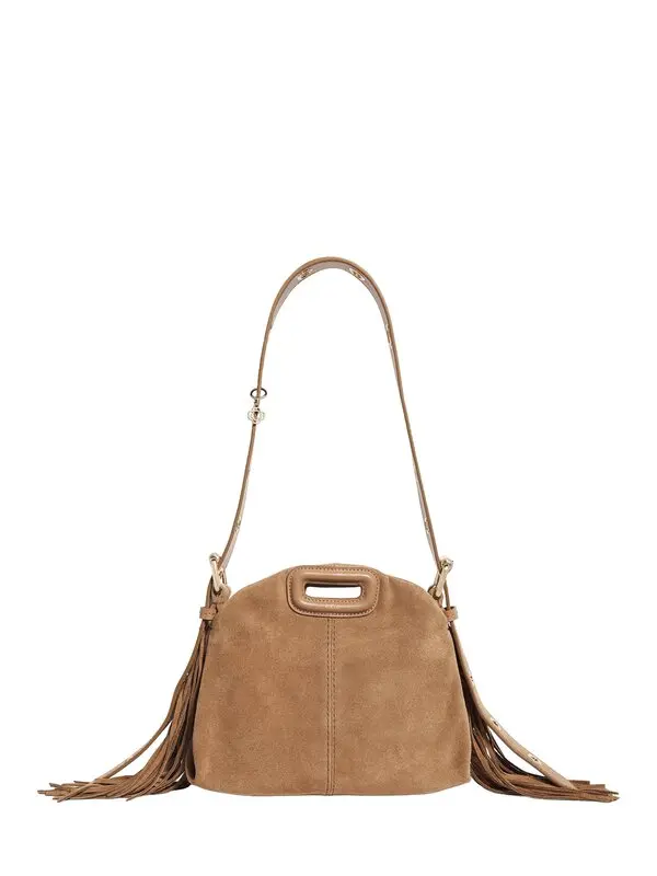 Maje Mini Suede Miss M Shoulder Bag - Brown