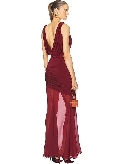 L'academie Enoa Midi Dress - Maroon