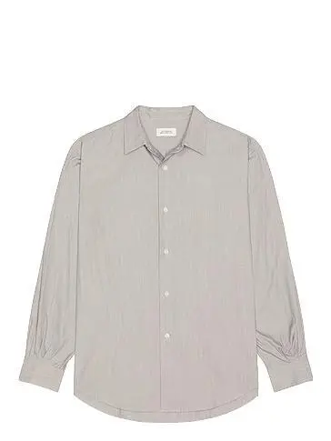 Saturdays Nyc Regular Collar Stripe Shirt - Navy