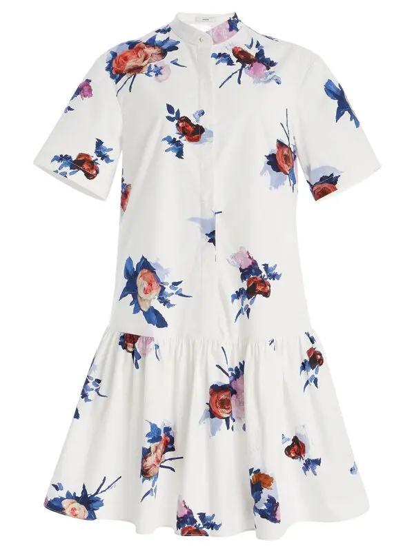 Erdem Floral-print Mini Dress - White