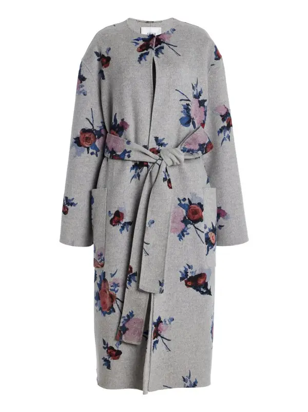 Erdem Oversized Belted Wool Coat - Grey