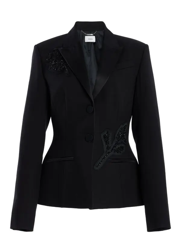 Erdem Embellished Wool Blazer - Black
