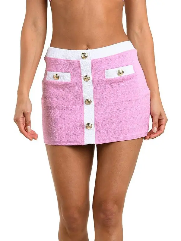 L'Agence Coco Color Blocked Mini Skirt - Blush