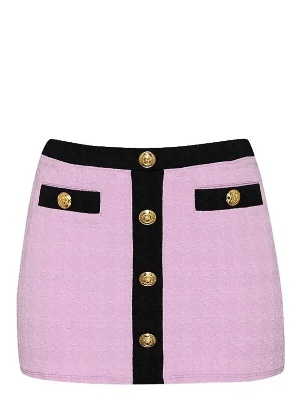 L'Agence Coco Color Blocked Mini Skirt - Light Violet