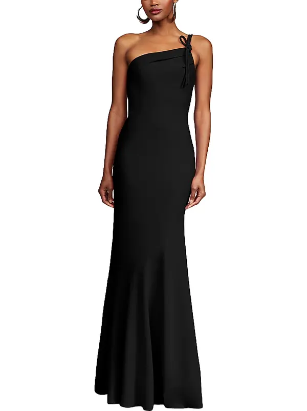 Halston Sybil Crepe Gown - Black