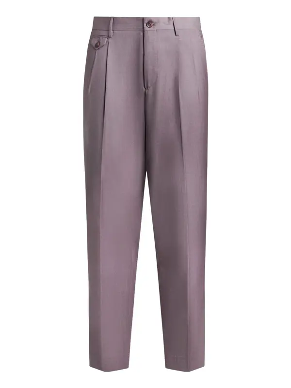 Etro Tapered Wool Trousers - Purple
