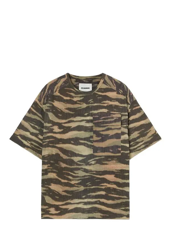 JIL SANDER Printed Cotton T-shirt - Green