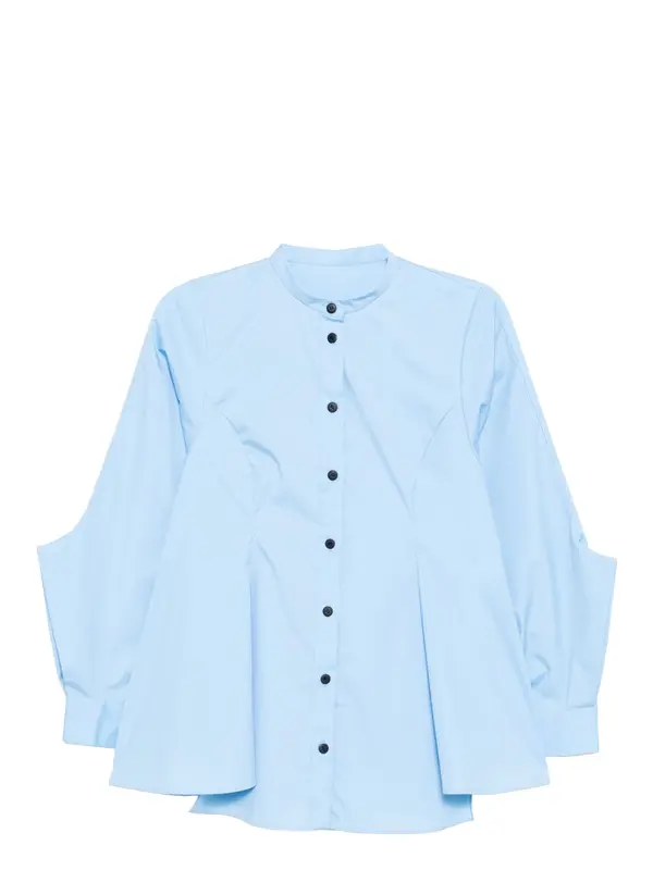 ENFOLD Round Collar Shirt - Blue