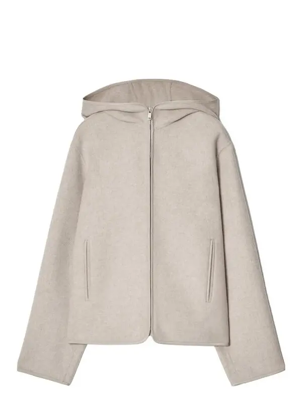 Cos Hooded Double-faced Wool Jacket - Light Beige