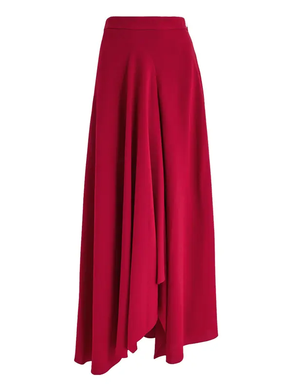 ROKSANDA Asha Draped Crepe Maxi Skirt - Red