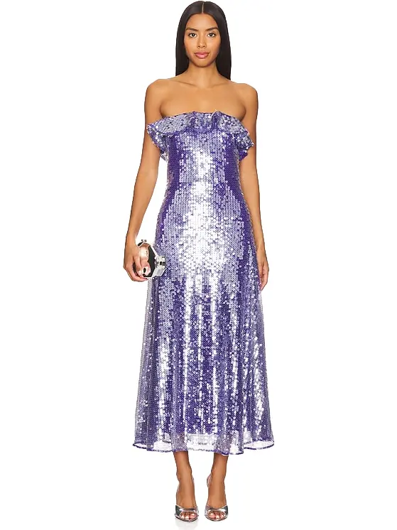 AMUR Braelynn Sequin Midi Dress - Neptune