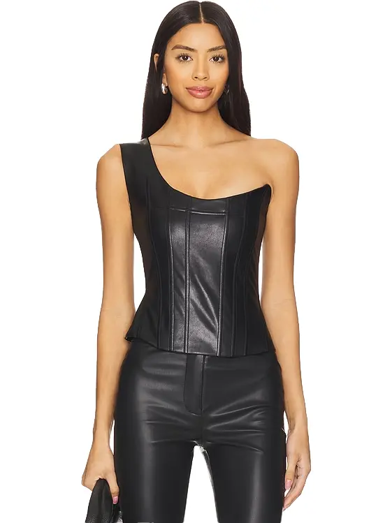 SKETCH-Y X Jade Leather Corset - Black