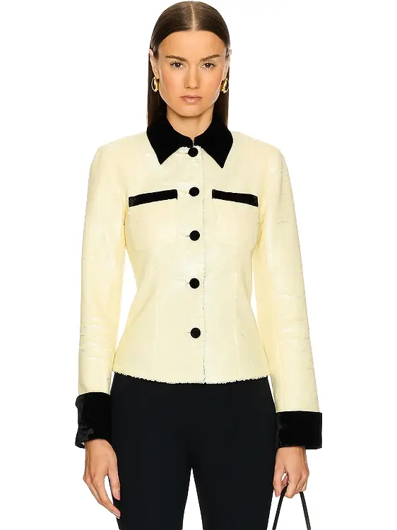 L'academie By Marianna Miya Sequin Jacket - Beige