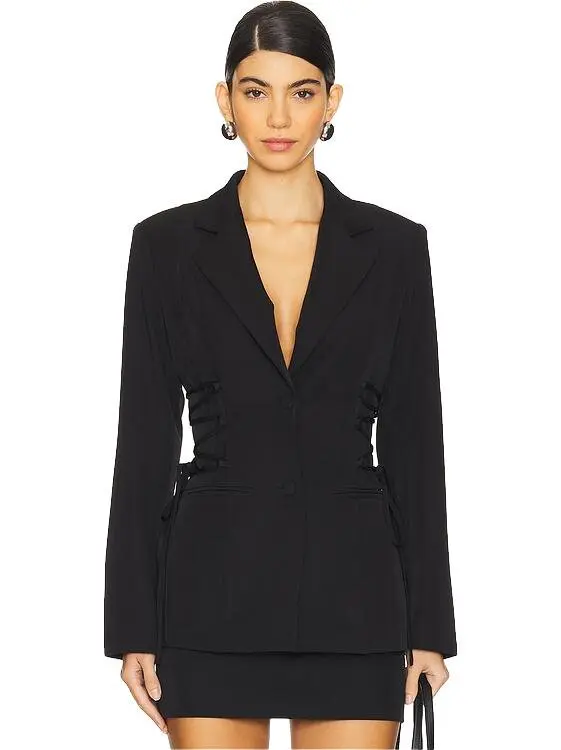Superdown Jennifer Lace Up Blazer - Black