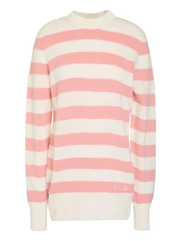 Philosophy Di Lorenzo Serafini Striped Wool-cashmere Sweater - Ivory