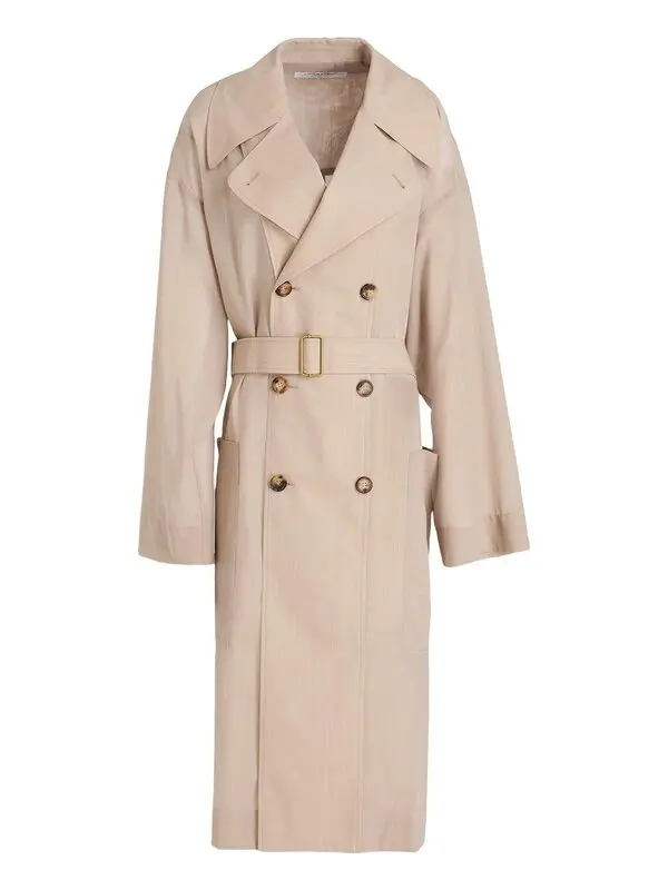 Philosophy Di Lorenzo Serafini Belted Wool-blend Trench Coat - Beige
