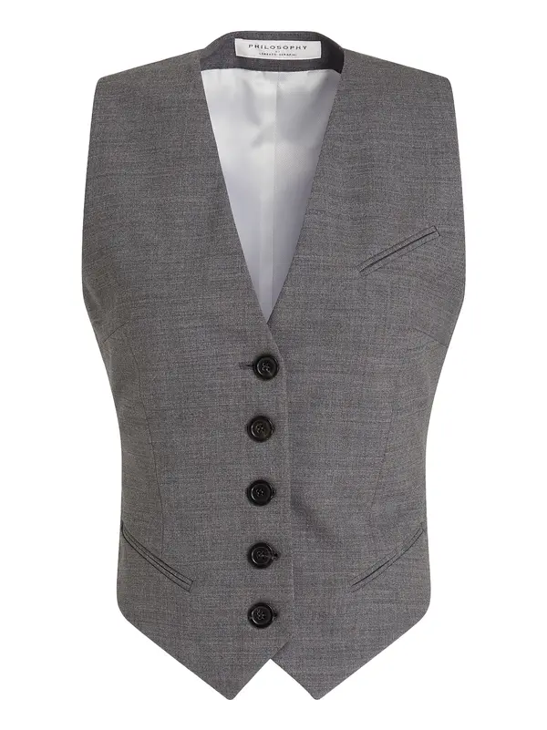 Philosophy Di Lorenzo Serafini Woven Vest - Dark Gray