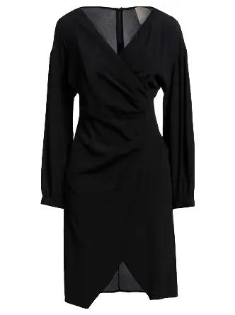 SEMICOUTURE Mini Flared Wrap Dress - Black