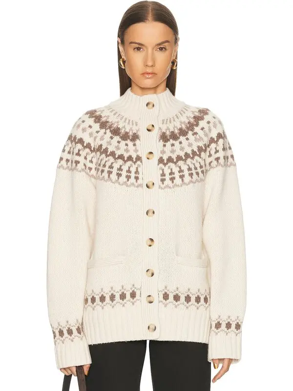 EAVES Jen Fair Isle Cardigan - Cream Multi