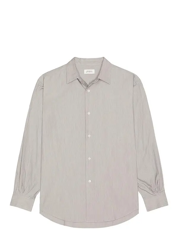 Saturdays Nyc Regular Collar Stripe Shirt In Blue - Navy