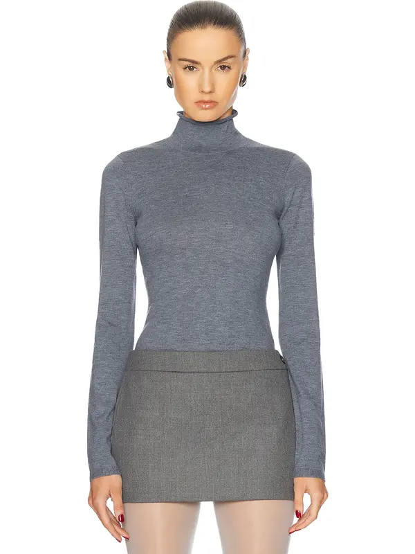EAVES Maxine Turtleneck Sweater - Heather Grey