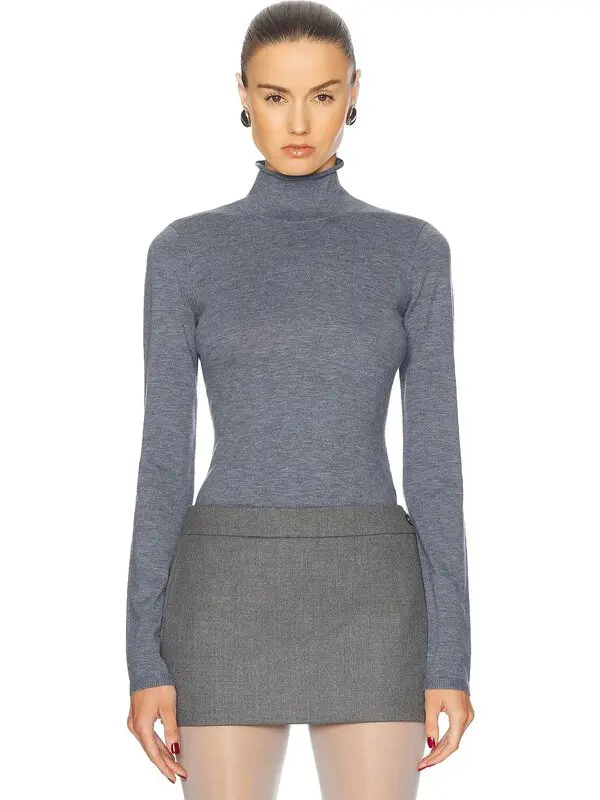 EAVES Maxine Turtleneck Sweater - Heather Grey
