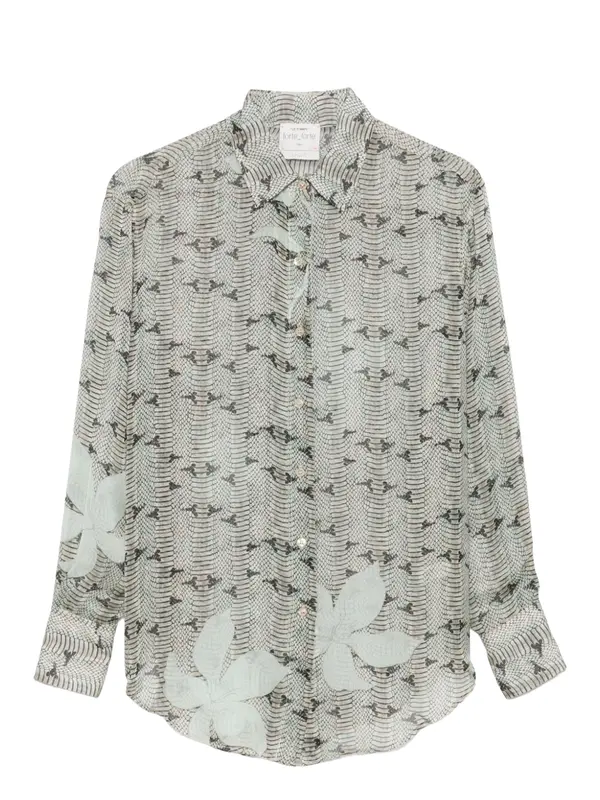 FORTE_FORTE Snake-print Shirt - Green