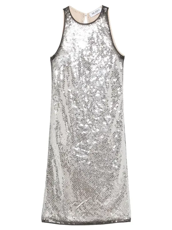 Attico Sequin-embellished Mini Dress - Silver