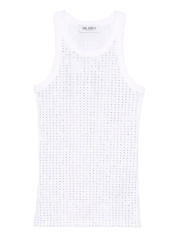 Attico Rhinestone-embellished Tank Top - White