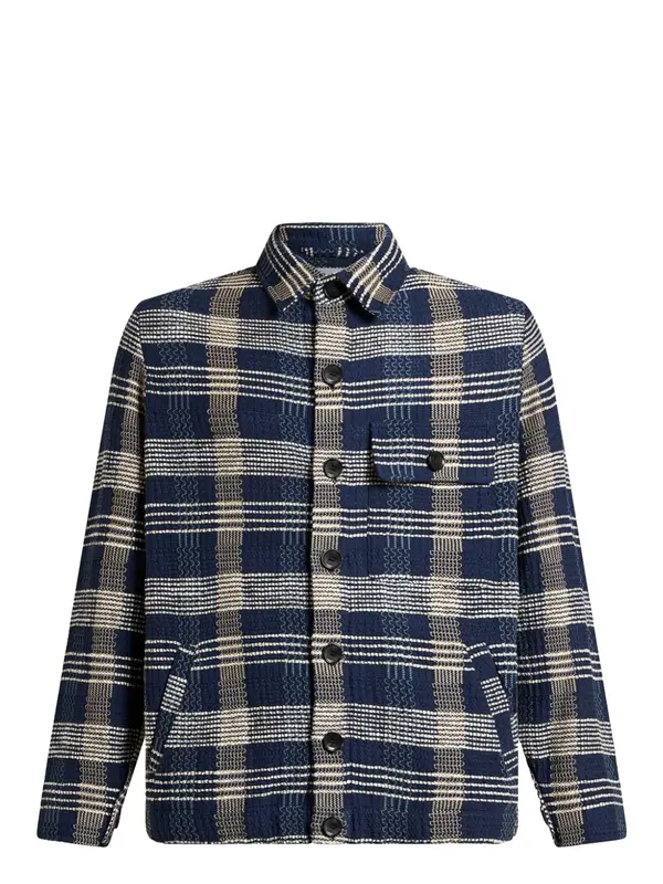 Etro Check-pattern Knit Shirt Jacket - Blue