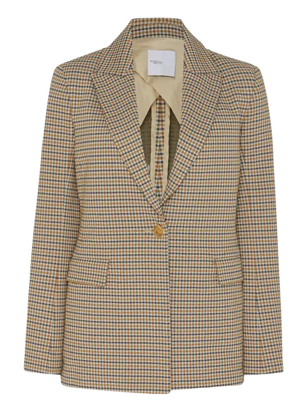 Rosetta Getty Check-pattern Blazer - Neutrals