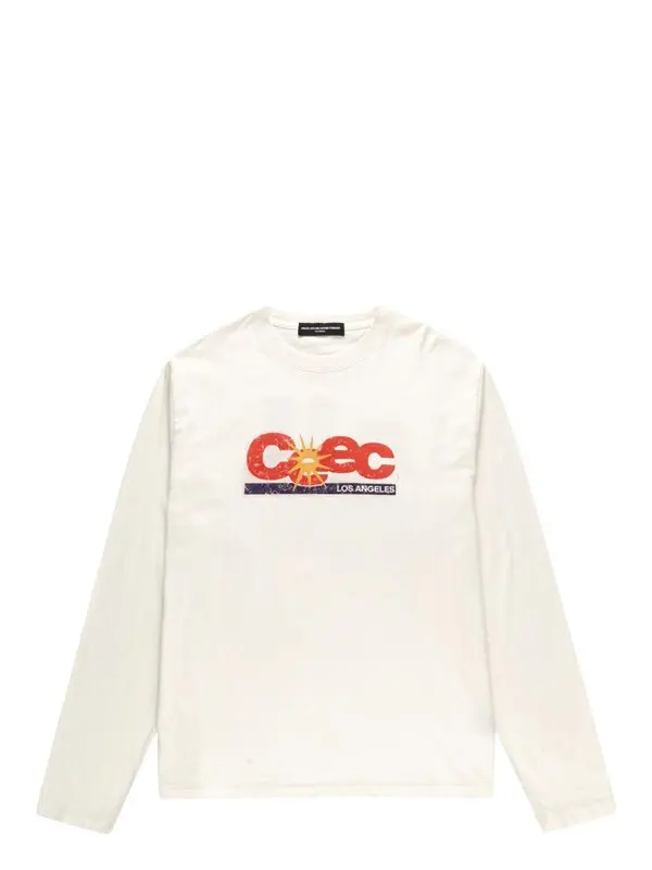 CEEC Distressed-effect Logo-print T-shirt - White