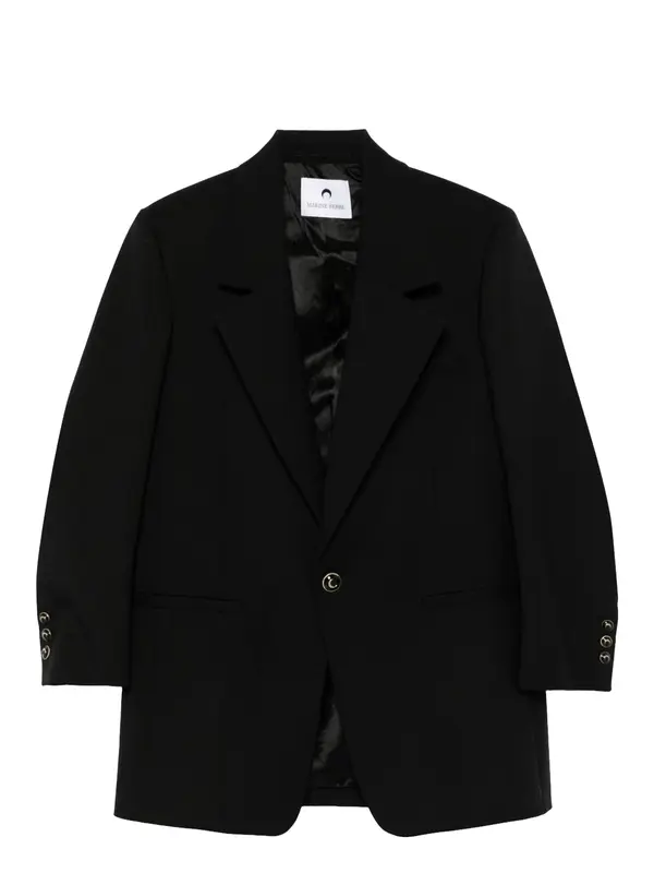 MARINE SERRE Twill Blazer - Black