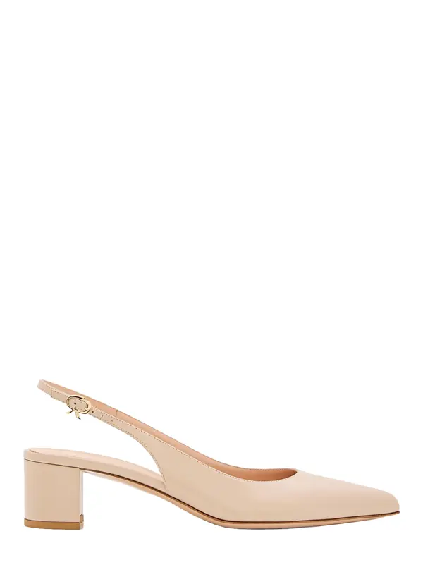 GIANVITO ROSSI 50mm Slingback Leather Pumps - Neutrals