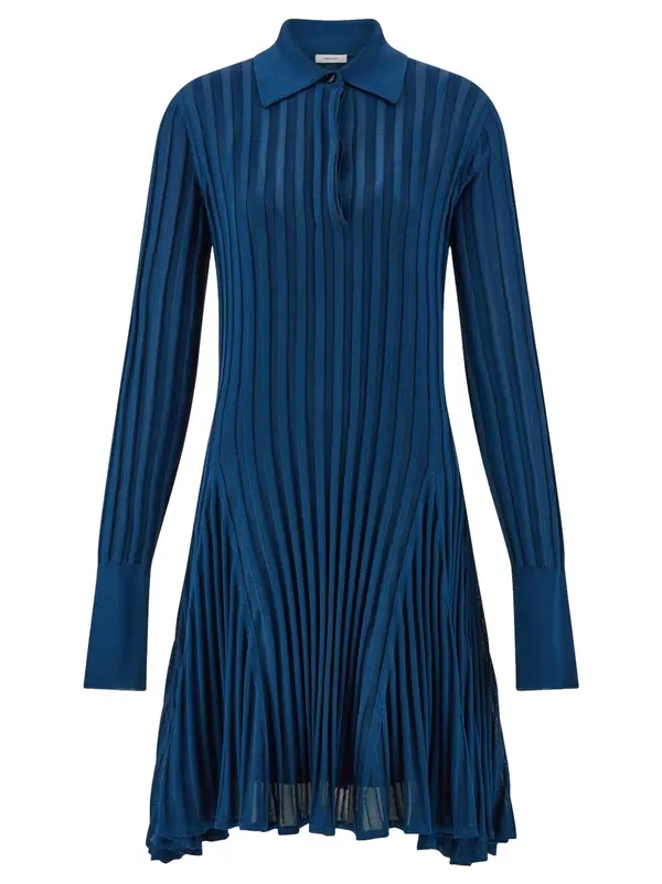 FERRAGAMO Semi-sheer Skater Dress - Blue