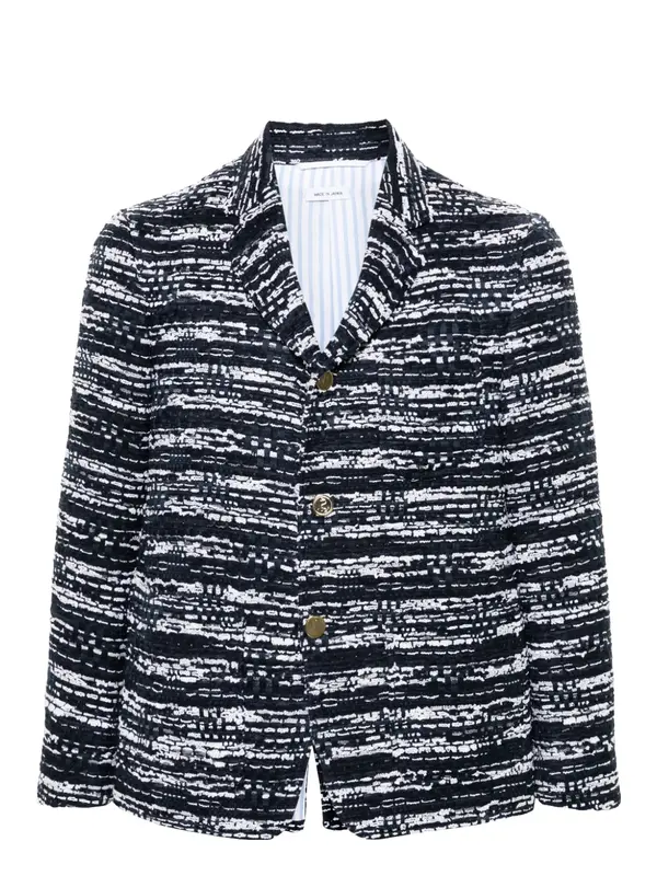 Thom Browne Unconstructed Tweed Blazer - Blue