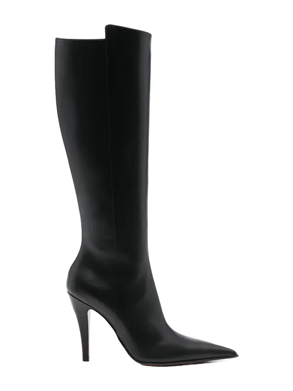 Alexander McQueen 105mm Birdee Leather Boots - Black