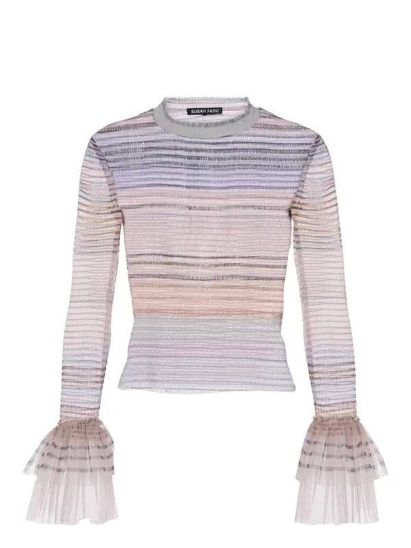SUSAN FANG Printed Sheer Tulle Top - Multicoloured