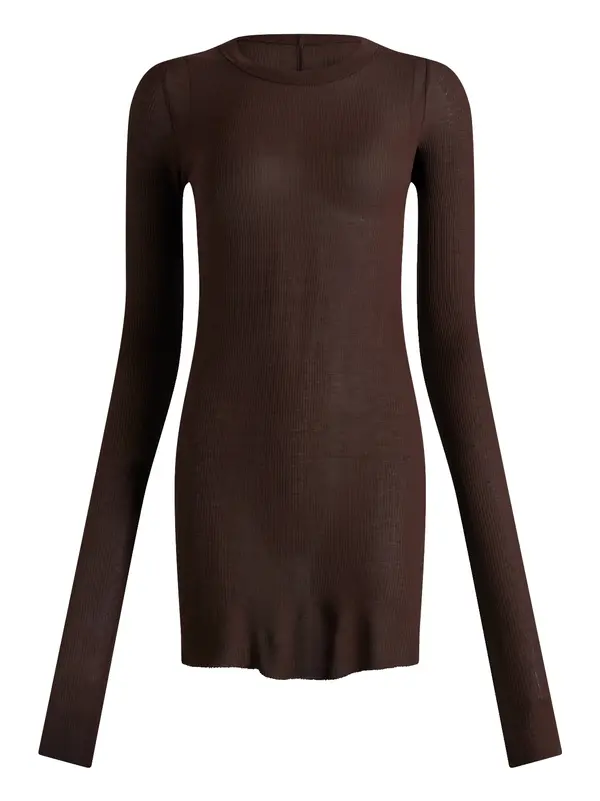 Rick Owens Rib Long Sleeve T-shirt - Mahogany