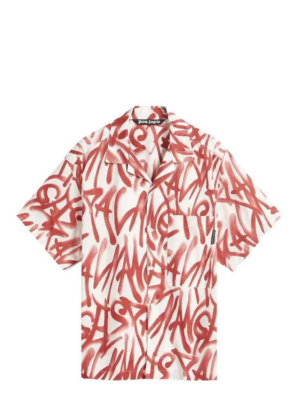 Palm Angels Graffiti Vacation Shirt - Red
