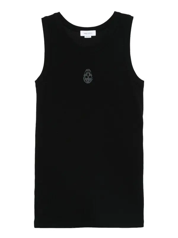 Alexander McQueen Skull-embroidered Tank Top - Black