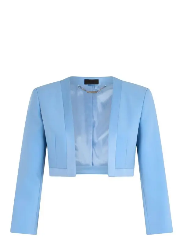 Liu Jo Satin-trim Cropped Jacket - X0647 Light Blue