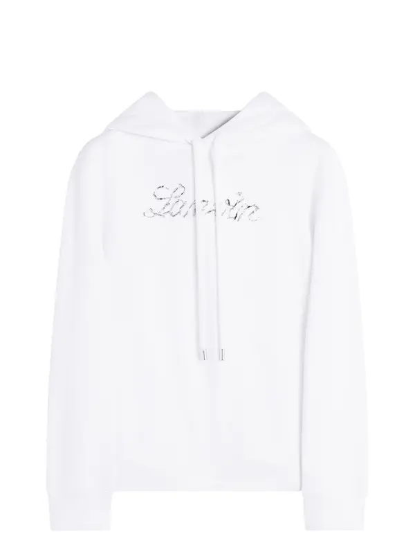 LANVIN Sequinned-logo Hoodie - White